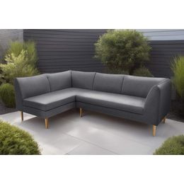 Ecksofa DOMO collection, B:241cm H:81cm T:159cm, grau, 88% Olefin, 12% Polyethylene, Garten, Sofas, "Filho, individuell erweiterbar", L-Form für