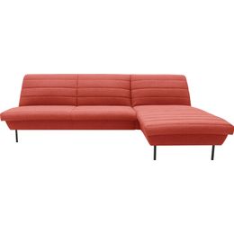 Ecksofa, B:274cm H:92cm T:168cm, orange, LOOKS by Wolfgang Joop, 100% Polyester, Wohnzimmer, Sofas, "LOOKS IX L-Form", Quersteppung, ohne Armlehnen