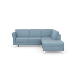 Sit & More Ecksofa SIT & MORE, B:248cm H:87cm T:213cm, blau, Wohnzimmer, Sofas, "Visby L-Form", Wahlweise mit Bettfunktion und Stauraum, frei im Raum stellbar