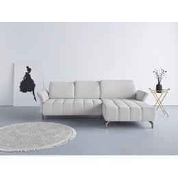 Ecksofa Inosign, B:281cm H:79cm T:185cm, silber, 98% Polyester 2% Polyamid, Wohnzimmer, Sofas, "Fresh L-Form", Federkern, wahlweise