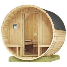 Weka Fasssauna "198", Saunaofen, externe Steuerung, 9 kW, beige, Saunen