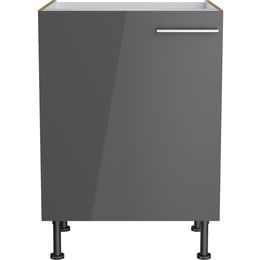 Spülenschrank Optifit, B:60cm H:87cm T:58,4cm, schwarz, Spanplatte, Küche, Schränke, "Klara", Breite 60 cm