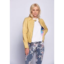 Maze Damen Lederjacke "420-20-04", gelb, Gr. XS, Obermaterial: 100% Lammnappaleder; Futter: 100% Polyester; &Auml;rmelfutter: 100% Polyester, Jacken