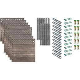 TETZNER & JENTZSCH Dichtzaun "Boston 8", H/L: 180cm x 18,99m, Pfosten: 11 Stk., bunt, TETZNER & JENTZSCH, Zaunelemente, 10 Elemente, LxH: 1899x180 cm