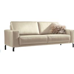 2,5-Sitzer Places of Style, B:178cm H:87cm T:88cm, beige, Sofas, "Apiro", auch mit motorischem Sitzvorzug, in 3 Breiten, Dickleder, Federkern
