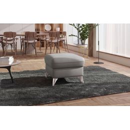 Sit & More Polsterhocker SIT & MORE, B:63cm H:48cm T:74cm, grau, 100% Polyester, Hocker, "Astoria", Passend zur "Astoria"-Serie