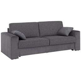 Schlafsofa Home Affaire, B:220cm H:85cm T:100cm, grau, Struktur/Luxus-Microfaser (100% Polyester);Struktur fein ( 100% Polyester), Wohnzimmer, Sofas,