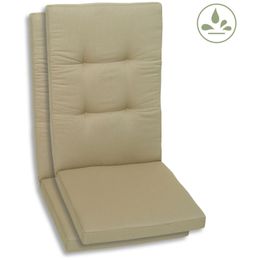 Hochlehnerauflage GO-DE, B:120cm H:7cm T:50cm, beige, Bezug: 100% Polyester, Polsterauflagen, wasserabweisend