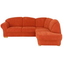 Ecksofa Home Affaire, B:249cm H:91cm T:218cm, orange, Jacquard ( 100% Polyester );Struktur Blume (100% Polyester), Wohnzimmer, Sofas, "Amrum L-Form",