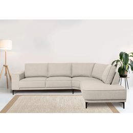 Ecksofa OTTO HOME, B:287cm H:85cm T:239cm, beige, 100% Polyester, Wohnzimmer, Sofas, "Casina", mit abgerundeter Ottomane, in einem weichen