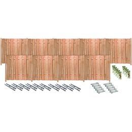 TETZNER & JENTZSCH Sichtschutzelement "LAKEWOOD 7", H/L: 180cm x 17,1m, Pfosten: 10 Stk., beige, TETZNER & JENTZSCH, Garten, Zaunelemente, Rustikale Optik dank