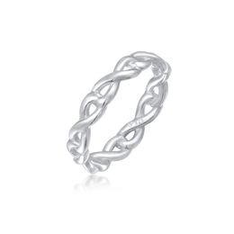 Elli Damen Fingerring "Infinity Unendlichkeit Cut-Out Trend 925 Silber", 52mm, ohne Stein, Silber 925 (Sterlingsilber), 4mm, silber, Silber 925