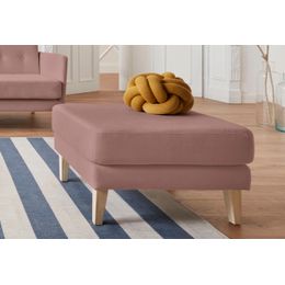 Hocker Andas, B:71cm H:43cm T:61cm, rosa, Samtoptik (100% Polyester);Struktur (100% Polyester);Struktur fein (100% Polyester), Wohnzimmer, Hocker,