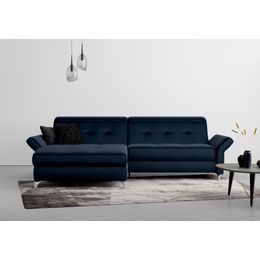Ecksofa Inosign, B:284cm H:89cm T:179cm, blau, 100% Polyester, Wohnzimmer, Sofas, "Maredo L-Form", Federkern, wahlweise auch mit Kopfteil- und