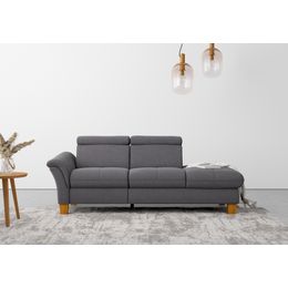 Recamiere Home Affaire, B:206cm H:84cm T:93cm, braun, 100% Polyester, Sofas, "Lindgren", wahlweise motorische TV-Funktion, Bettkasten und