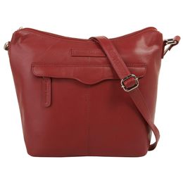 Bruno Banani Damen Umhängetasche, rot, Leder, unifarben, Taschen, echt Leder