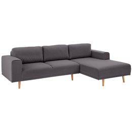 Ecksofa Home Affaire, B:273cm H:90cm T:167cm, grau, Struktur fein( 100% Polyester);Filzoptik (100% Polyester);Luxus-Microfaser (100% Polyester),