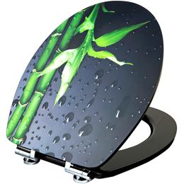 WC-Sitz CORNAT, B:38,5cm L:47,5cm, bunt, Acryl, WC-Sitze, "Elegante Acryl-Oberfl&auml;che - Hochwertiger Holzkern - Absenkautomatik", Schnellbefestigung -
