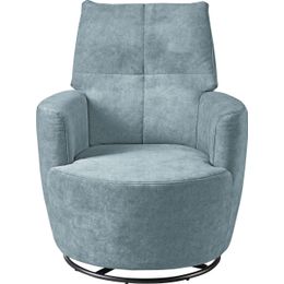 Relaxsessel, B:80cm H:96cm T:88cm, blau, SET ONE BY Musterring, Samtstoff FZR (100% Polyester), Wohnzimmer, Sessel, "SO 1450", mit Dreh- und