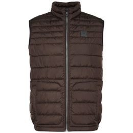 Bugatti Herren Steppweste, braun, Gr. 50, unifarben, 100% Polyester, Westen, aus leichter Nylonware