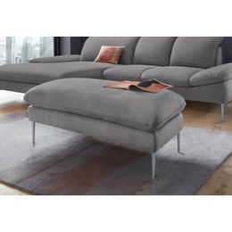 Hocker W.Schillig, B:106cm H:45cm T:71cm, grau, Chenille-Flachgewebe R66 (85% Polyester, 15% Nylon);Longlife Xtra-Leder Z59: Glattleder mit modischer