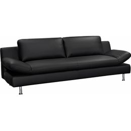 3-Sitzer Places of Style, B:221cm H:80cm T:90cm, schwarz, NaturLEDER - &raquo;Madras&laquo; (echtes Rindsleder), Sofas, "Redding", in Naturleder