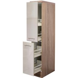 Apothekerschrank Flex-Well, B:30cm H:162cm T:60cm, braun, Holzwerkstoff, K&uuml;che, Schr&auml;nke, "Nepal", (B x H x T) 30 x 161/162 x 60 cm, mit 4 Ablagen