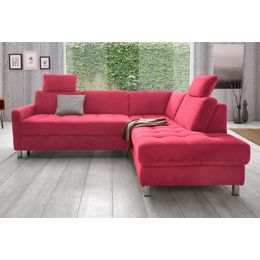 Sit & More Ecksofa SIT & MORE, B:233cm H:78cm T:196cm, rot, Struktur fein (100% Polyester);Struktur (100% Polyester), Wohnzimmer, Sofas, "Pablo L-Form",