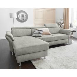 Sit & More Ecksofa SIT & MORE, B:259cm H:97cm T:172cm, grau, Flachgewebe (90% Polyester, 10% Polyamid);Luxus-Microfaser (100% Polyester);Struktur (100%