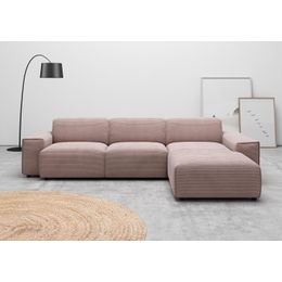 Ecksofa Andas, B:294cm H:71cm T:191cm, rosa, 12% Polyaxryl, 88% Polyester, Wohnzimmer, Sofas, "Glimminge auch in Breitcord, Feincord, Bouclé + Easy