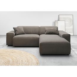 Ecksofa Andas, B:234cm H:71cm T:191cm, grau, 95% Polyester, 5% Nylon, Wohnzimmer, Sofas, "Glimminge L-Form auch in Breitcord, Feincord + Easy