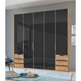 Kleiderschrank wimex, B:250cm H:216cm T:58cm, grau, Schlafzimmer, Schränke, "Level by fresh to go", mit vollflächigen Glastüren