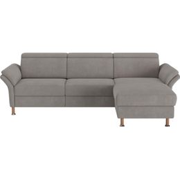 Ecksofa Home Affaire, B:260cm H:85cm T:172cm, grau, 100% Polyester, Wohnzimmer, Sofas, "Calypso L-Form", mit motorischen Funktionen im Sofa und