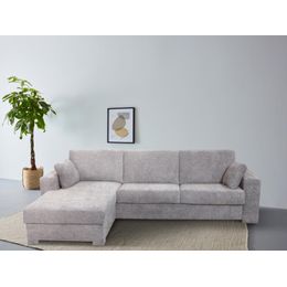 Ecksofa Home Affaire, B:300cm H:85cm T:173cm, grau, 100% Polyester, Wohnzimmer, Sofas, "Roma "L" Dauerschlaffunktion, mit Unterfederung",