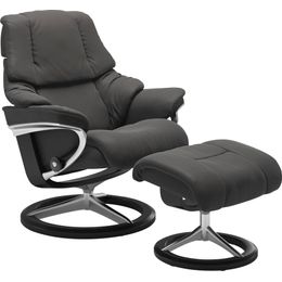 Relaxsessel stressless, B:92cm H:100cm T:80cm, grau, Leder BATICK: BATICK ist ein leicht korrigiertes, durchgefärbtes und genarbtes Möbelleder, bei