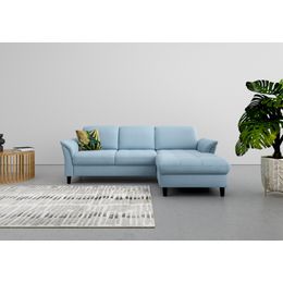 Sit & More Ecksofa SIT & MORE, B:258cm T:173cm, blau, 98% Polyester, 2% Polyamid, Wohnzimmer, Sofas, "Maggiore L-Form", wahlweise mit Kopfteilverstellung,