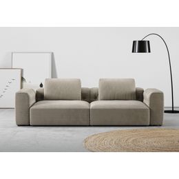 2,5-Sitzer RAUM.ID, B:268cm H:62cm T:109cm, beige, 95% Polyester, 5% Nylon, Sofas, "Cushid", Modulsofa, bestehend aus 2 Teilen, Breite 268 cm