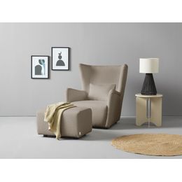 Ohrensessel, B:86cm H:98cm T:80cm, beige, LeGer Home by Lena Gercke, 93% Polyester, 6% Acryl, 1% Baumwolle, Sessel, "Levke Sessel", wahlweise mit