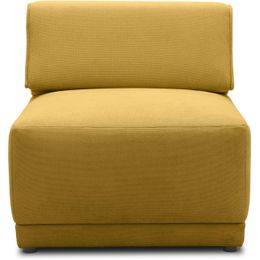 Sofaelement DOMO collection, B:78cm H:77cm T:100cm, gelb, 95% Polyester, 5%Polyamid, Polsterelemente, "800007", Rückenkissen aufstellbar, unendlich