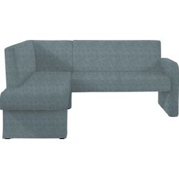 Eckbank Home Affaire, B:190cm H:89cm T:140cm, blau, Holzwerkstoff, Massivholz, Polyester, Küche, Sitzbänke, "Umag", Sitz und Rücken gepolstert,