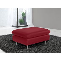 Hocker Places of Style, B:80cm H:43cm T:60cm, rot, NaturLEDER - &raquo;Madras&laquo; (echtes Rindsleder); St&auml;rke 0, 9 - 1, 1 mm, Wohnzimmer, Hocker, "Redding"