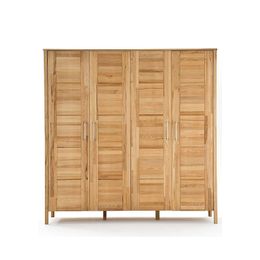 Kleiderschrank Home Affaire, B:205cm H:202cm T:61cm, beige, Massivholz, Schlafzimmer, Schränke, "Modesty II", aus massivem Kernbuchenholz, in