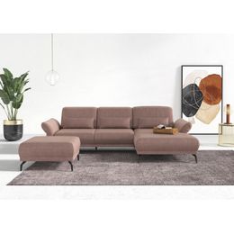 Ecksofa Inosign, B:284cm H:88cm T:196cm, rosa, 95% Polyester, 5% Polyamid, Wohnzimmer, Sofas, "Coco L-Form", Sitztiefen-, Arm- und