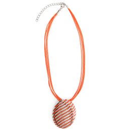 Damen Kette mit Anhänger "Beverly", orange, Basic, Collezione Alessandro, Metall, Halsketten, mit bemalten Anhänger