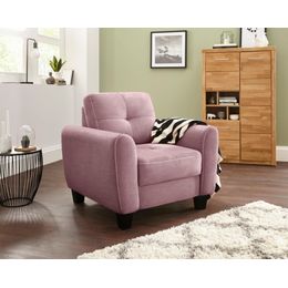 Sit & More Sessel SIT & MORE, B:99cm H:91cm T:90cm, rosa, Struktur fein (100% Polyester);Flachgewebe (95% Polyester, 5% Polyamid);Luxus-Microfaser ALTARA NUBUCK