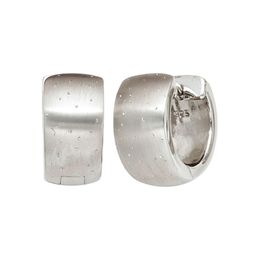 Jobo Damen Paar Creolen, 13,8mm, Silber 925 (Sterlingsilber), silber, Silber 925 (Sterlingsilber), Ohrringe, breit rund 925 Silber