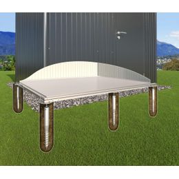 Ger&auml;tehaus-Fundamentrahmen BioHort, B:252cm H:65cm T:252cm, silber, Aluminium, Gartenhaus-Fundamente, aus Aluminium