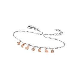 Firetti Damen Fußkette mit Anhänger "Schmuck Geschenk Silber 925 Körperschmuck Sonne/Sterne Rundanker", Silber 925 (Sterlingsilber), rosa, Silber 925
