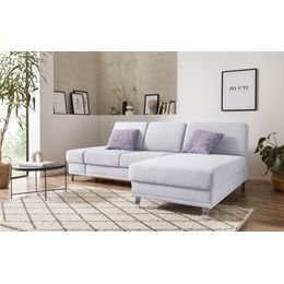 Sit & More Ecksofa SIT & MORE, B:246cm H:89cm T:165cm, silber, Wohnzimmer, Sofas, "Clio L-Form", wahlweise mit Bettfunktion oder Vorziehsitz und Bettkasten,