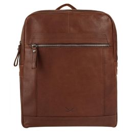 Sansibar Damen Laptoprucksack, braun, Leder, Rindsleder, Rucks&auml;cke, echt Leder